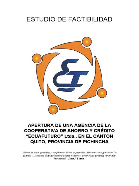 Estudio De Factibilidad Ecuafuturo Ltda Agencia Quito Docx 1 Pdf