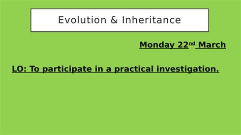 Evolution And Inheritance Teaching Resources