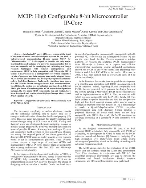 PDF MCIP High Configurable 8 Bit Microcontroller IP Core