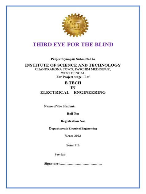 Synopsis Third Eye For The Blind Pdf Sonar Arduino