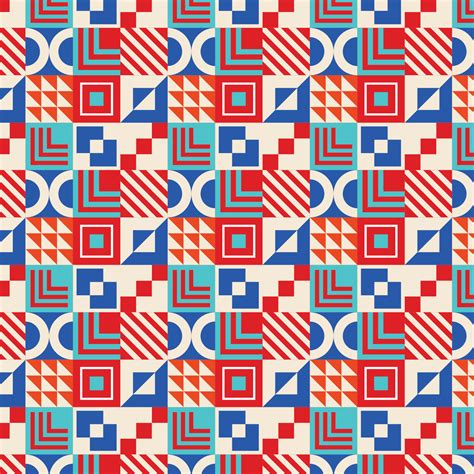 Colorful Neo Geometric Pattern Grid With Color Geometrical Shapes