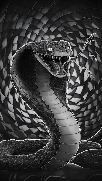 Furious Viper Monochrome Scales Create Spooky Pattern Generated By Furious Viper Monochrome Scales Create Spooky Pattern Generated By