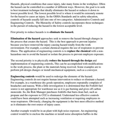 Hierarchy Of Safety Controls RiskWise