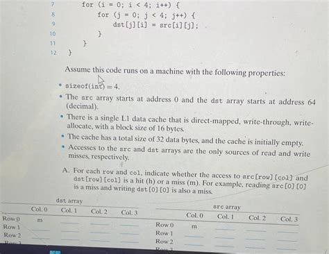 Solved Consider The Following Matrix Transpose Routine