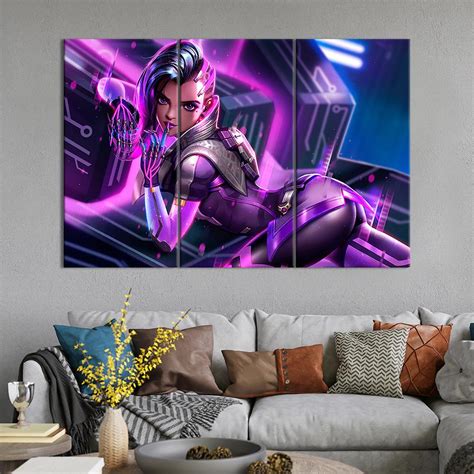 ᐉ Настінний декор Фіолетова героїня Сомбра Overwatch 128x81 см A178 3 • Краща ціна в Києві