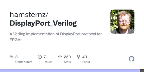 GitHub Hamsternz DisplayPort Verilog A Verilog Implementation Of