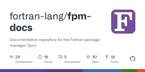 GitHub Fortran Lang Fpm Docs Documentation Repository For The Fortran Package Manager Fpm