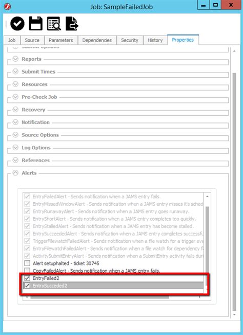Alerting Based On Different Events Jams Scheduler