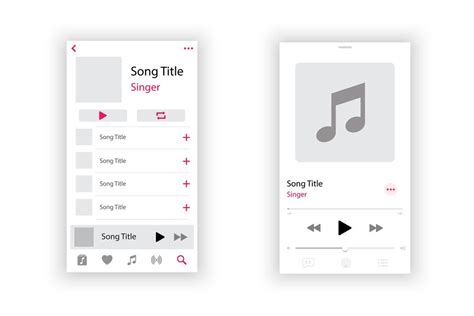 오디오 플레이어 인터페이스 음악 플레이어 앱 인터페이스 소셜 미디어 화면 템플릿 모바일 오디오 플레이어 Ui 인터페이스 프로필 앨범 노래 재생 목록 모형 앱 인터페이스