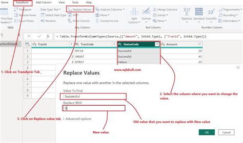 replace multiple values in one column power query sql bi tutorials
