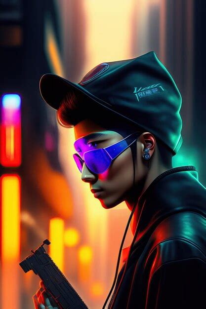 Premium Ai Image Hacker In Cyberpunk Style Digital Art