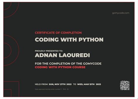 Adnan Laouredi On Linkedin Gomycode Certificate Achievement