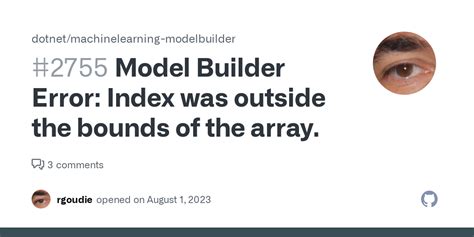 Model Builder Error Index Was Outside The Bounds Of The Array · Issue 2755 · Dotnet