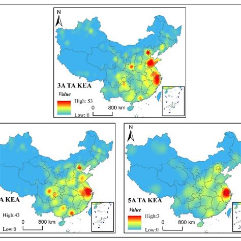 Kernel Density Analysis Of Chinas Aaa Level Aaaa Level And