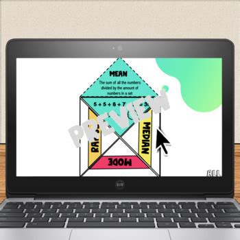 Mean Median Mode Range Interactive Digital Foldable Distance Learning