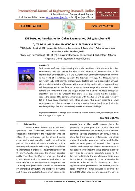 Pdf Iot Based Authentication For Online Examination Using Raspberry Pi