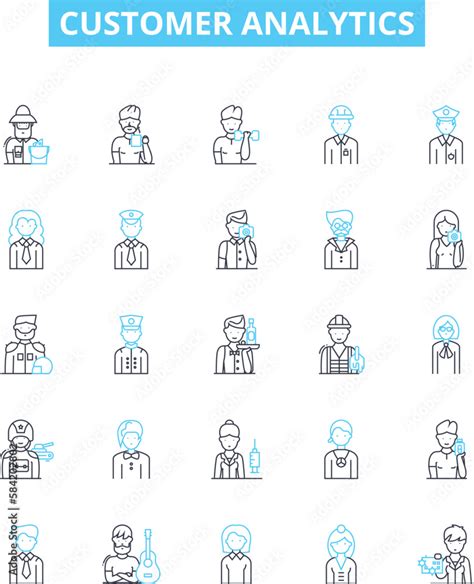 Customer Analytics Vector Line Icons Set Customer Analytics