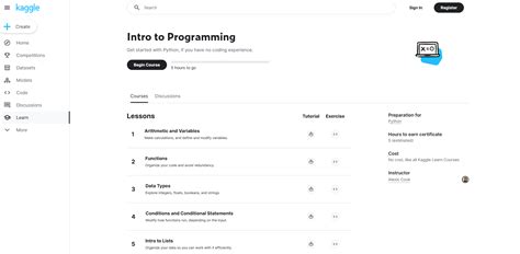 10 شهادات مجانية في مجال البيانات من Kaggle حسن سيرتك الذاتية الآن أتموتك التقنية