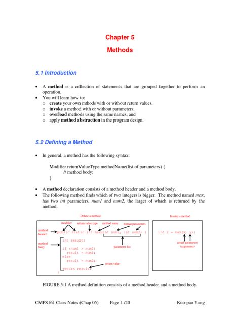 C Mps 161 Class Notes Chap 05 Pdf Method Computer Programming