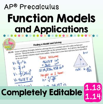 Function Models And Applications Unit AP Precalculus TPT