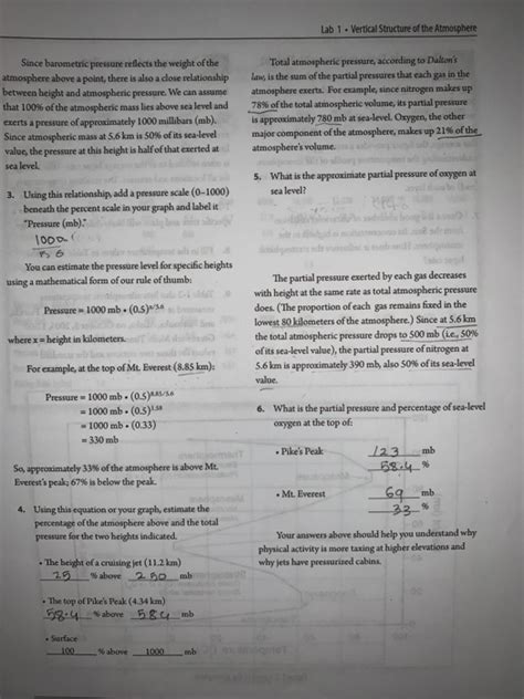 solved lab 1 vertical structure of the atmosphere since