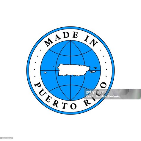 Made In Puerto Rico Label Product Emblem On White Isolated Background
