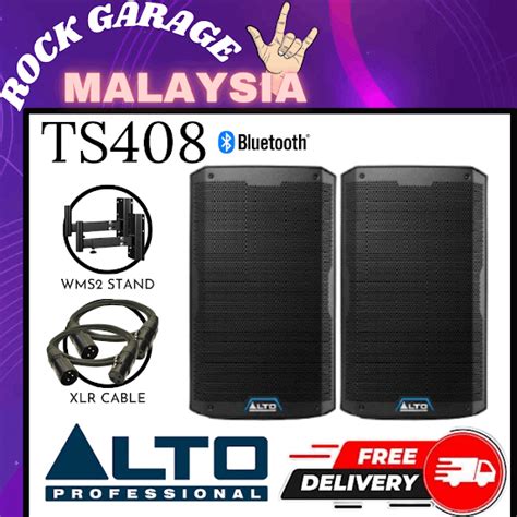 Alto Ts408 2000w 8 Powered Speaker W Speaker Stand And Cable Each