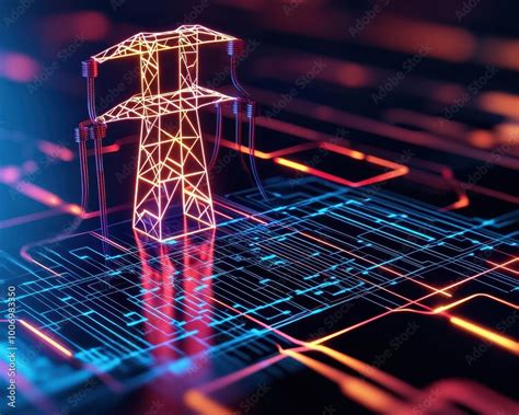 Complex Energy Grid Visualized With Efficiency And Cost Reduction