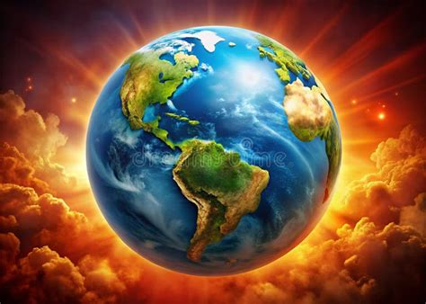 Environment Earth Day A Tiny Earth Planet In Fantasy Scenery Stock