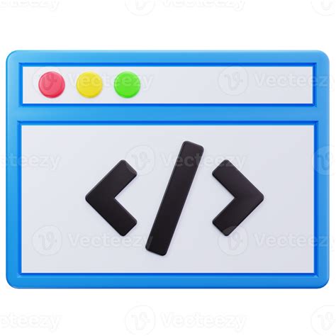 3d Icon Browser Code Brackets Panel 68225067 Png
