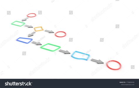 Simple Flow Chart Example Common Symbols Stock Illustration Shutterstock