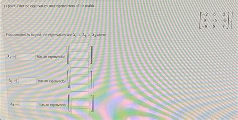 Solved Point Find The Eigenvalues And Eigenvectors Of Chegg