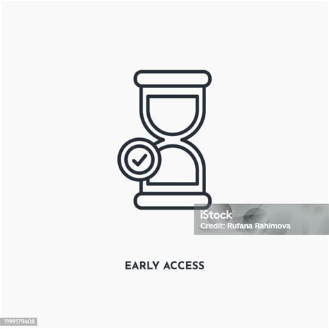 초기 액세스 개요 아이콘입니다 간단한 선형 요소 그림입니다 흰색 배경에 격리 된 라인 초기 액세스 아이콘입니다 얇은 스트로크 기호는 웹 모바일 및 Ui에 사용할 수 있습니다