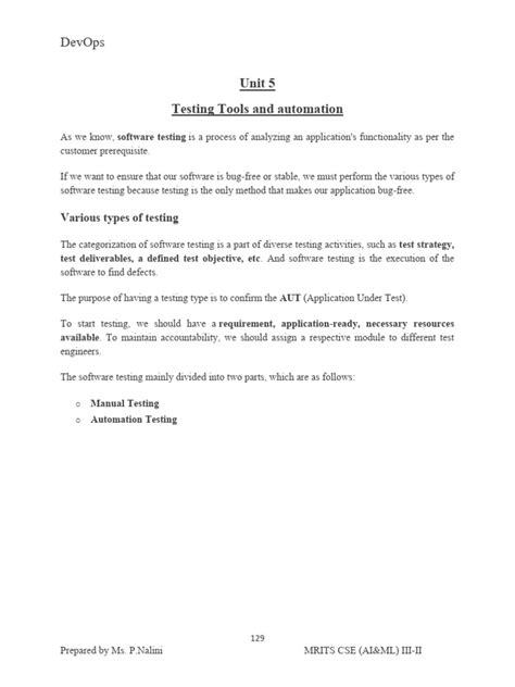 Devops Unit 5 Notes Pdf Selenium Software Test Driven Development
