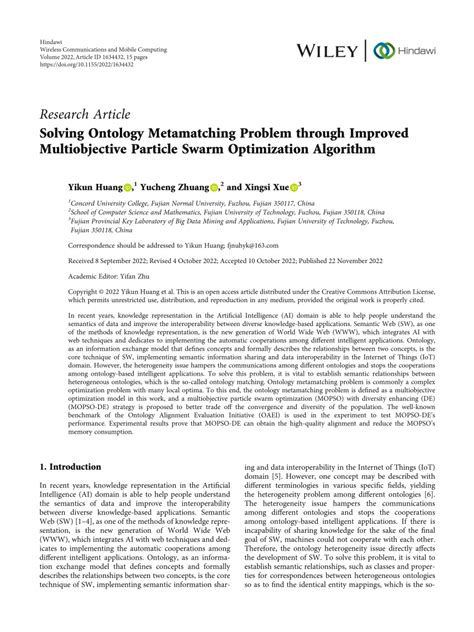 Pdf Solving Ontology Metamatching Problem Through Improved