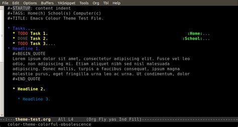 Org Mode Color Theme Screenshots