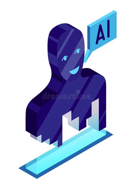 Isometric Artificial Intelligence Digital Technology Ux Ui Mobile App Page Screen Set Stock