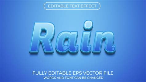 Premium Vector Rain Text Effect