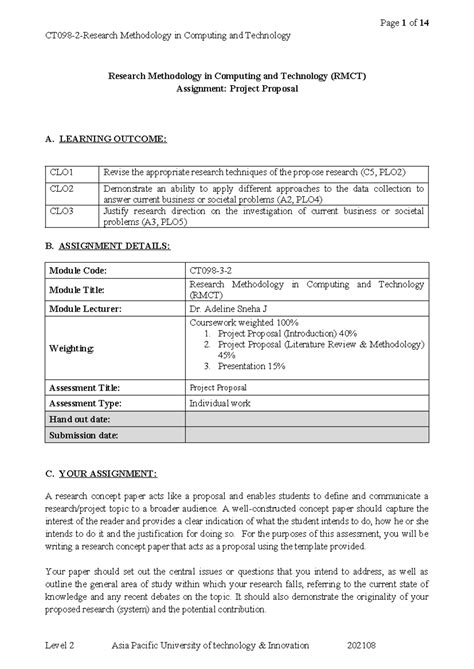 Rmct Assignment Question 19102023 Ct098 2 Research Methodology In Computing And Technology