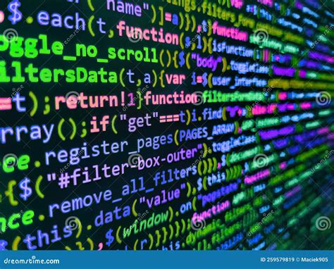 Programming Code Abstract Screen Of Software Developer Html5 In Editor