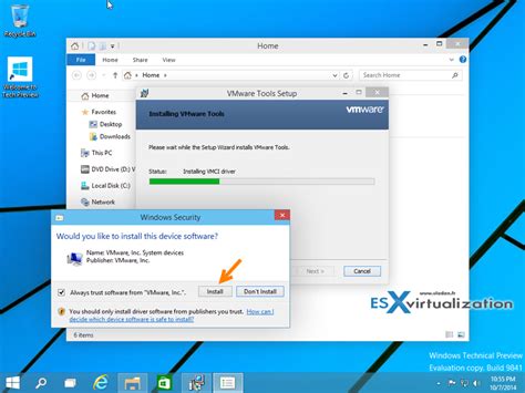 Windows Tech Preview Installation In VMware Workstation Tech Preview ESX Virtualization