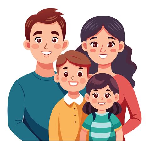 Padres Y Niños Clipart Contento Familia Ilustración 49384547 Vector En