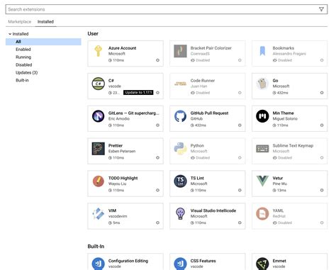 Explore Extensions Management Ux Issue Microsoft Vscode Github