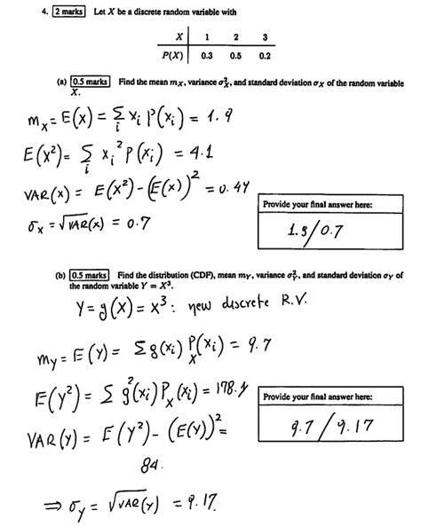 Solved 4 2 marks Let X be a discrete random variable with х Chegg com