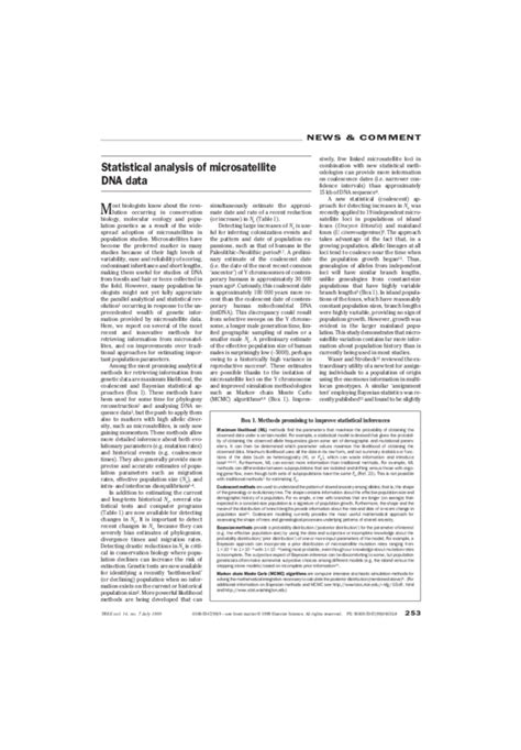 pdf statistical analysis of microsatellite dna data