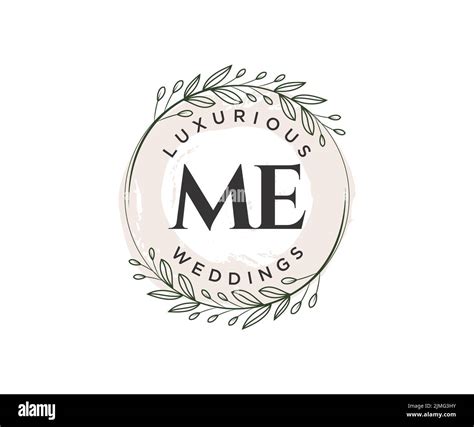 Me Initials Letter Wedding Monogram Logos Template Hand Drawn Modern Minimalistic And Floral