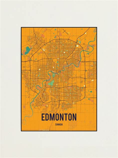 Lámina Fotográfica «arte Del Mapa De Las Calles De Edmonton Impresión