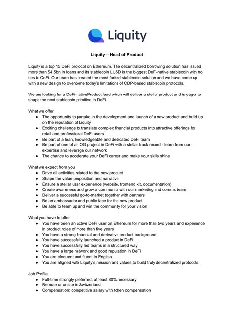 Job Spec Head Of Product Pdf DocDroid