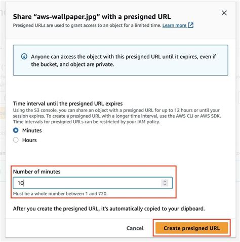 s3 bucket pre signed urls