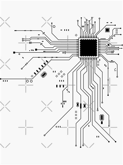 Cpu Processor Circuit Diagram Sticker For Sale By Blaacklight In
